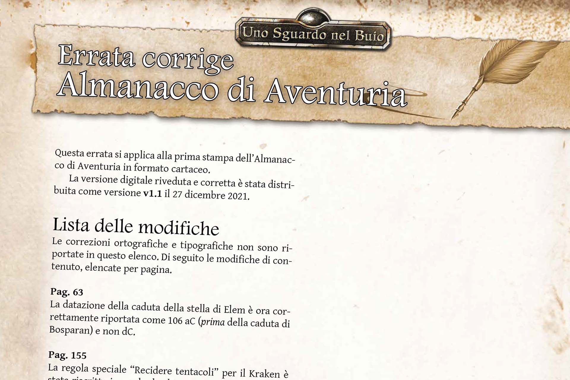 Nuova errata corrige per Regolamento e Almanacco di Aventuria | La ...